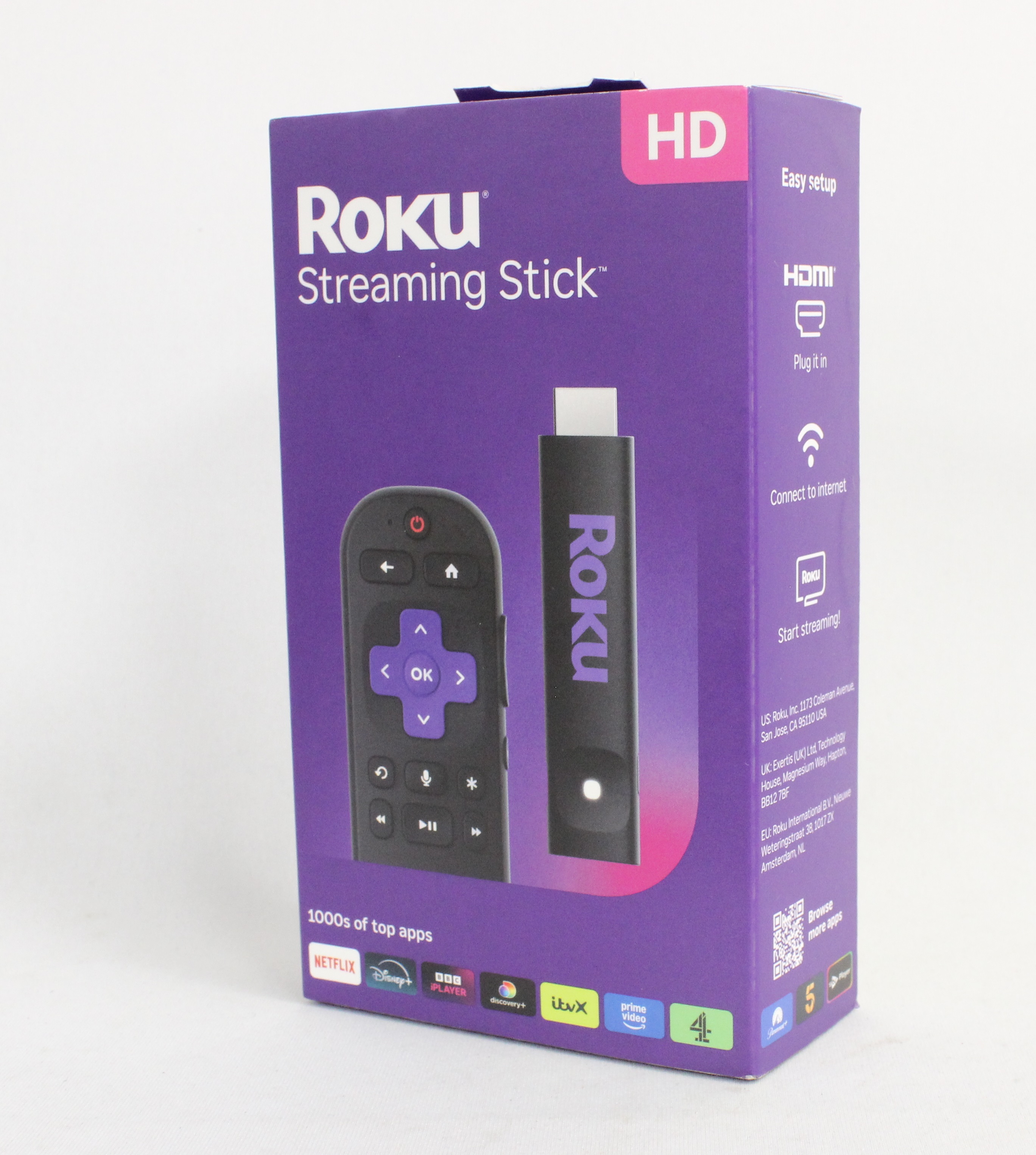 New Roku HD Streaming Stick HDMI WIFI Voice Remote Control - Black ...